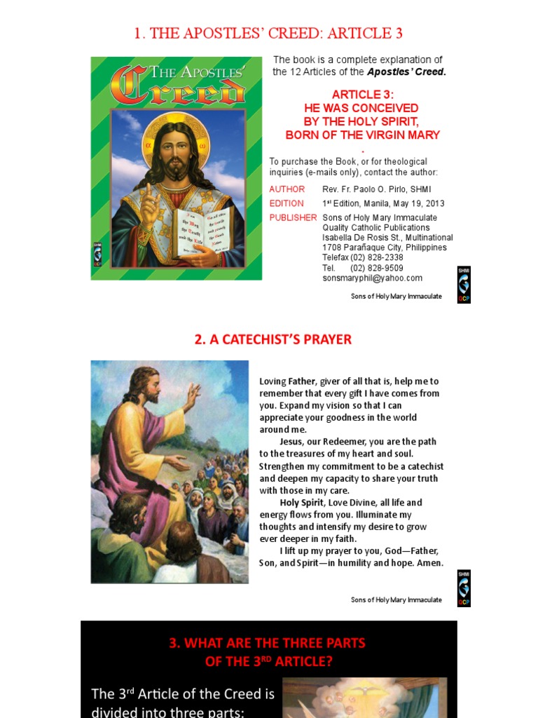 THE APOSTLES' CREED - ARTICLE 3 (Part 1) | PDF | Mary, Mother Of Jesus ...