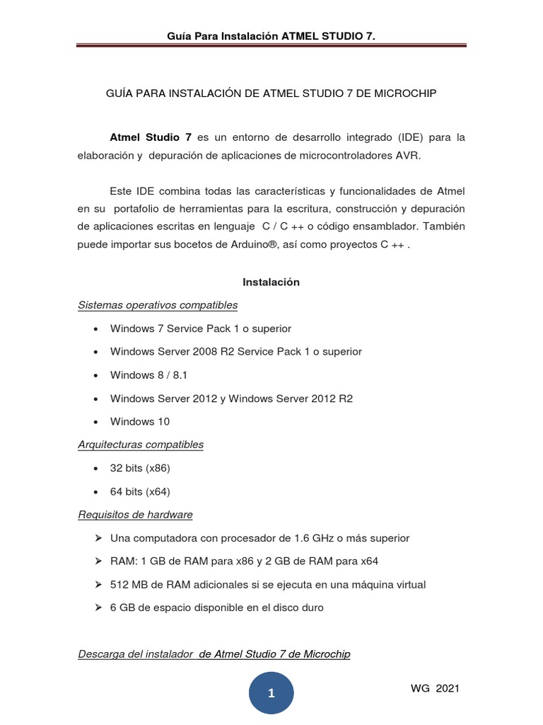 Guía para Instalación de Atmel Studio7 | PDF | Entorno de desarrollo integrado | Microsoft Windows