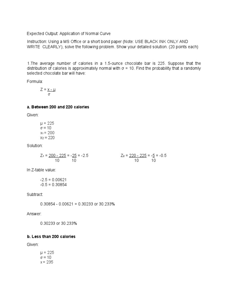 Application of Normal Curve | PDF