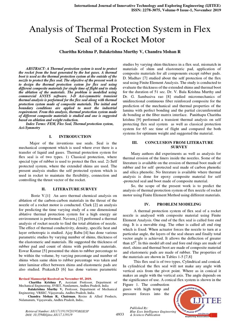 A8117119119 Thermal Protection Analysis | PDF | Atmospheric Entry ...