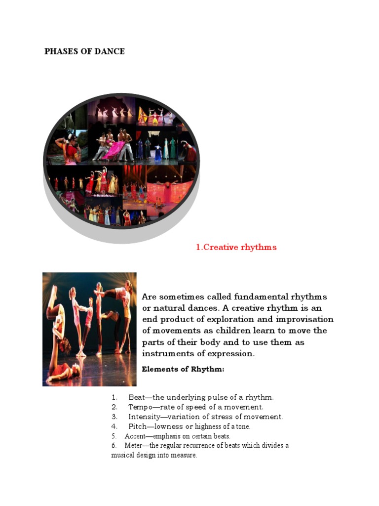 Phases of Dance: 1.creative Rhythms | PDF | Dances | Rhythm