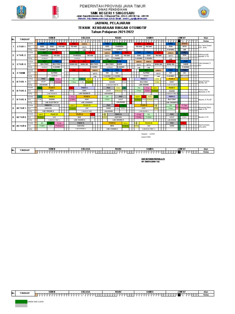 Jadwal Tkro & TBSM Sistem Blok | PDF