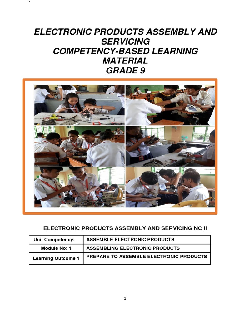 Electronic Products Assembly and Servicing Competency-Based Learning ...