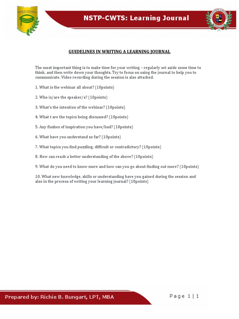 NSTP-CWTS LearningJournal | PDF