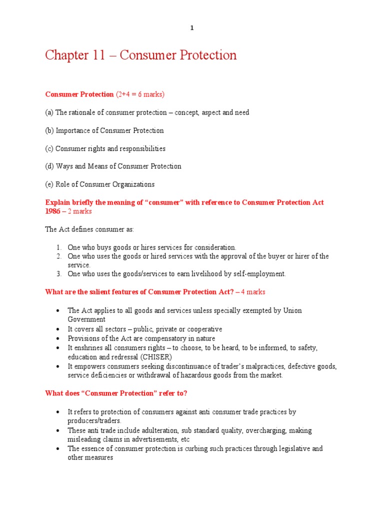 Chapter 11 - Consumer Protection | PDF | Consumer Protection | Customer