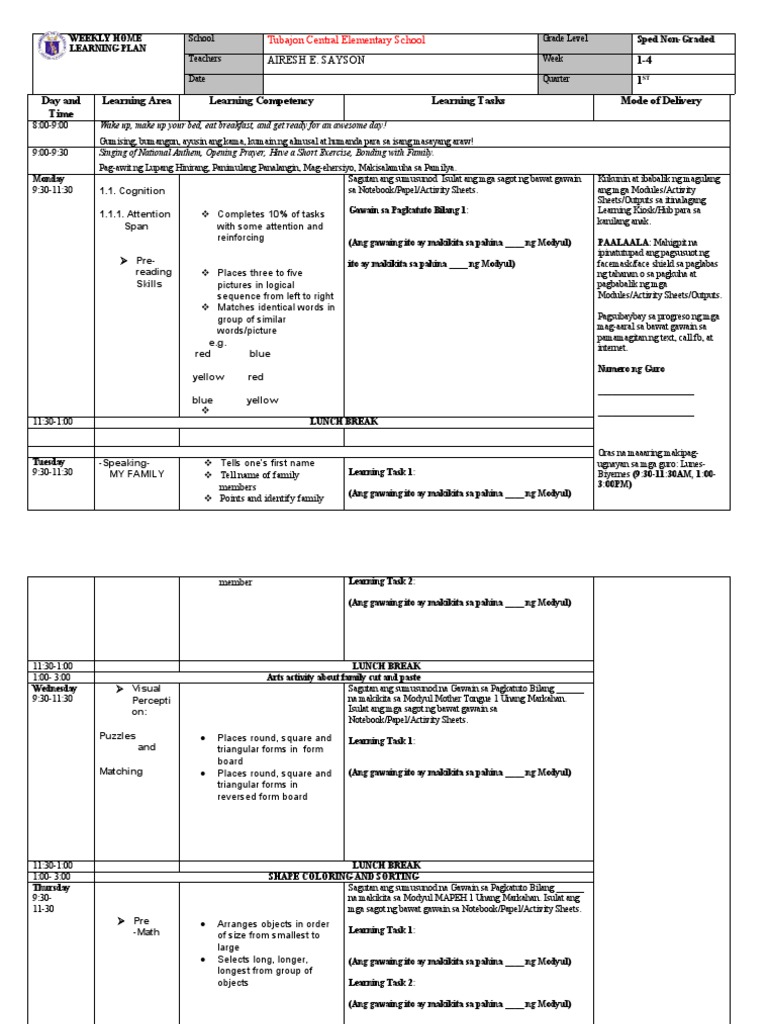 WHLP Sped Non Graded | PDF