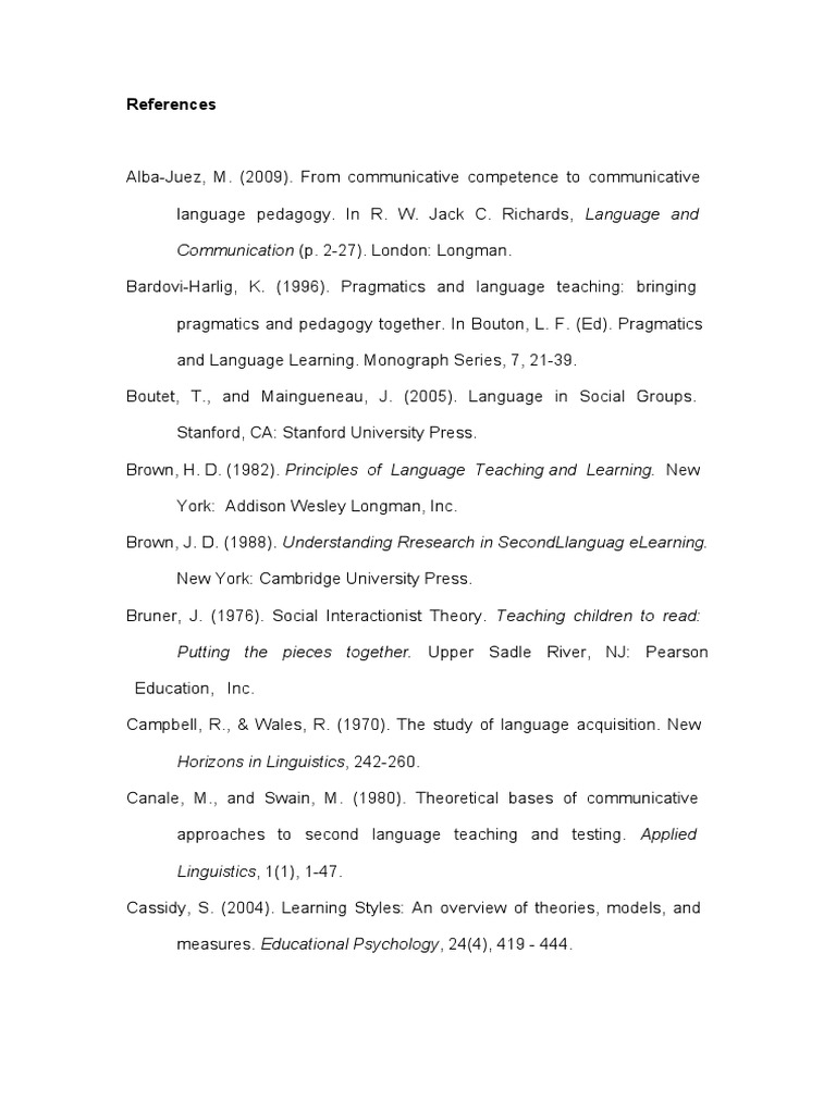 References: Communication (P. 2-27) - London: Longman | PDF | Learning Styles | Sociolinguistics