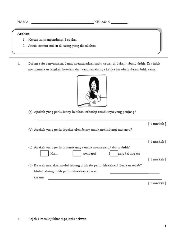 Sains Kertas 2 Tahun 5 1 Pdf