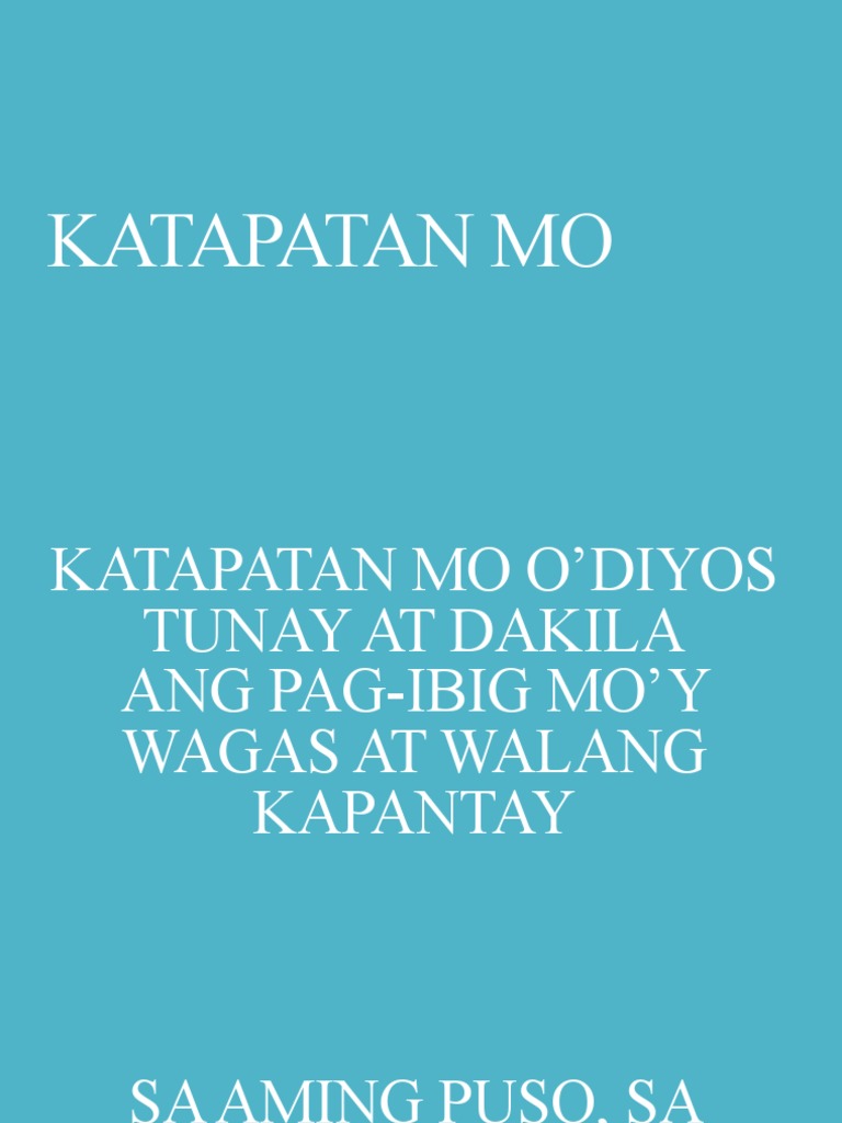 Katapatan Mo | PDF
