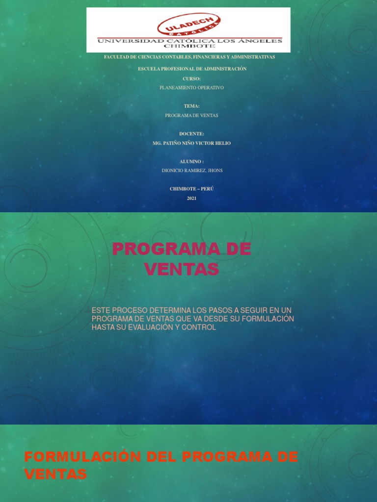 Programa de Ventas | PDF | Marketing | Planificación