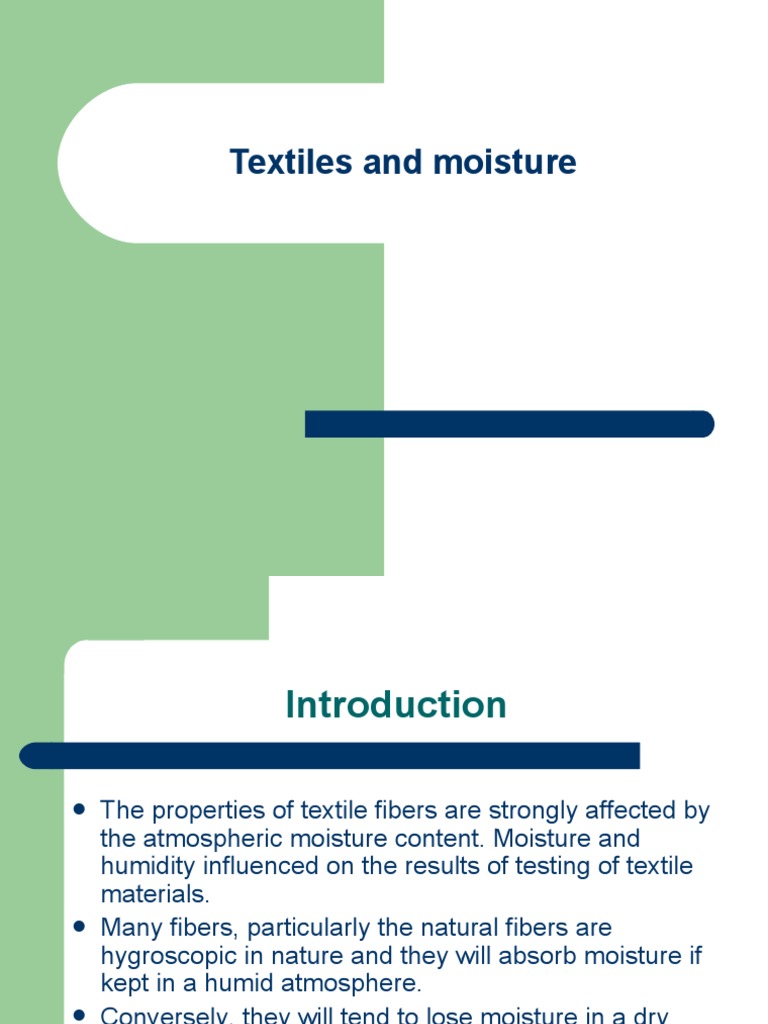 Textiles and Moisture | Download Free PDF | Humidity | Relative Humidity