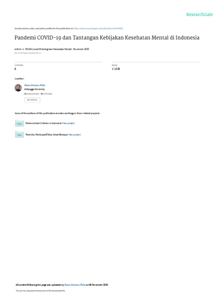 Ridlo 2020 Pandemi Covid Dan Tantangan Kebija | PDF