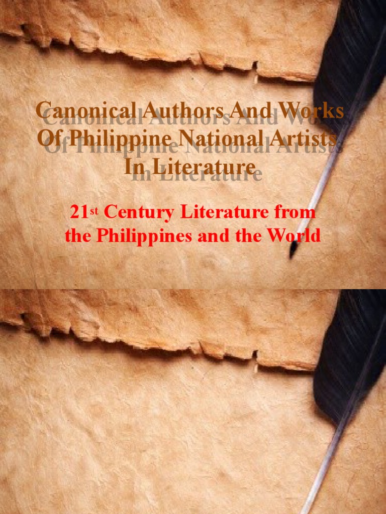 WEEK 2.1 Canonical Authors and Works of Philippine National Artists ...