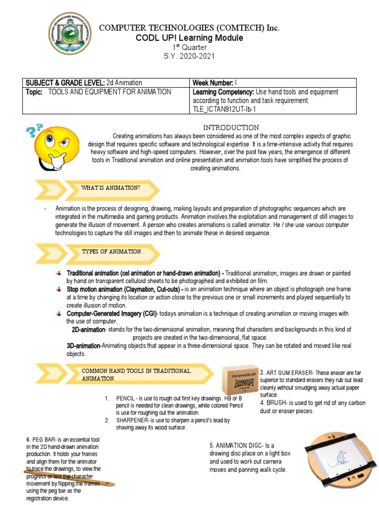 2d Animation Week 1 and 2 | PDF | Animation | Drawing