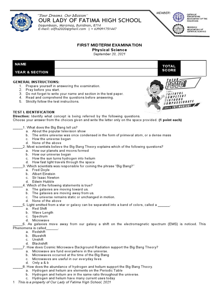 Physical Science Midterm | PDF | Stars | Redshift