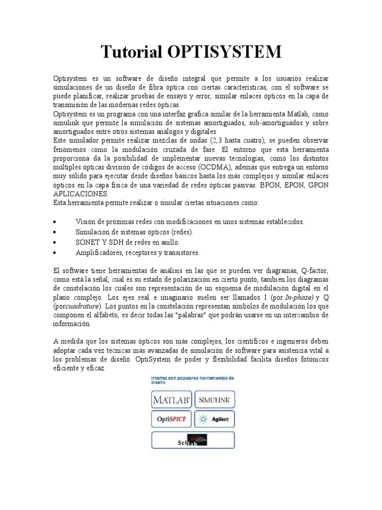 Guia 1 Optisystem | Descargar gratis PDF | Filtro electronico | Óptica