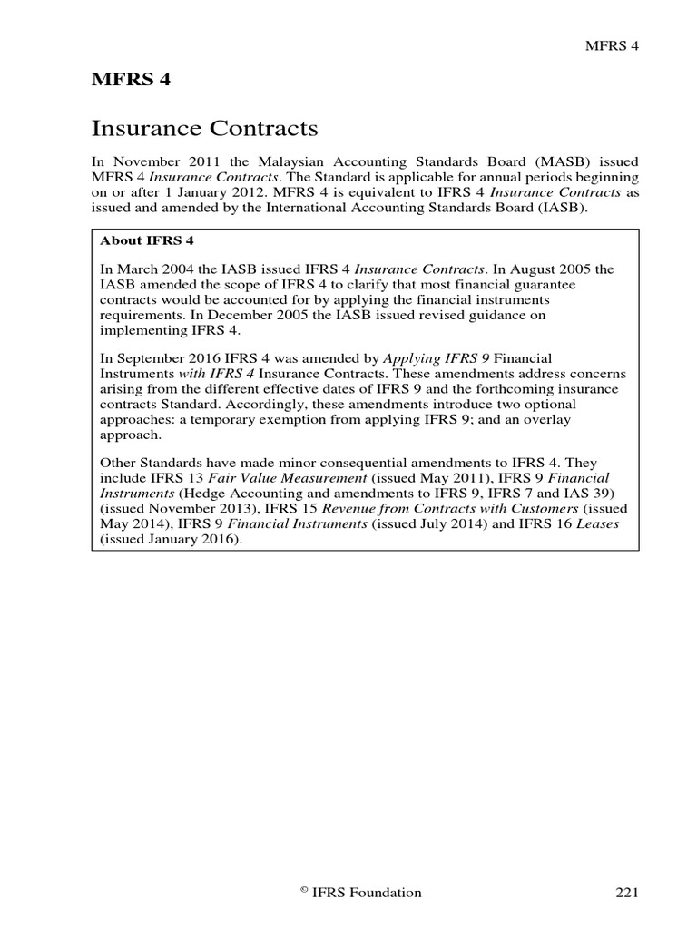 BV2018 - MFRS 4 | Download Free PDF | International Financial Reporting ...