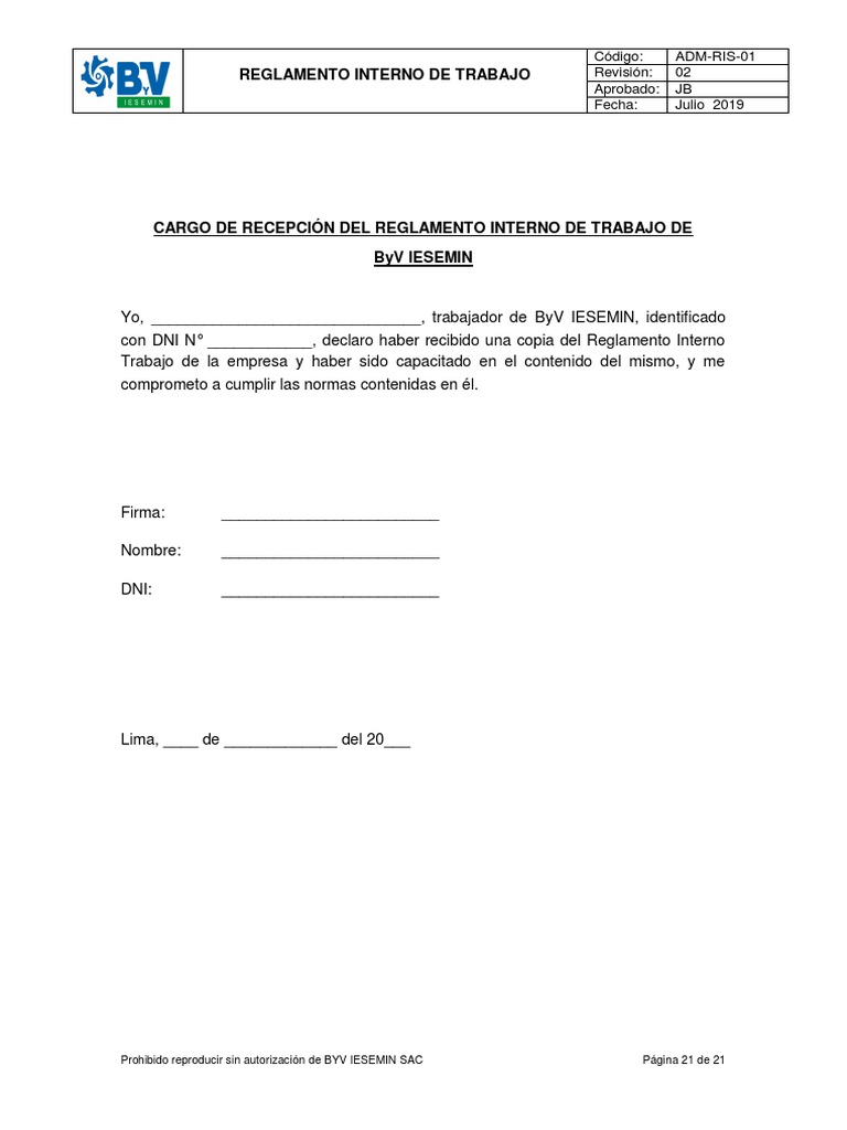 Cargo de Entrega de Rit | PDF