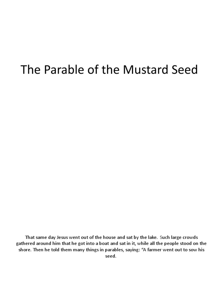 The Mustard Seed Parable Explained | PDF | Home & Garden