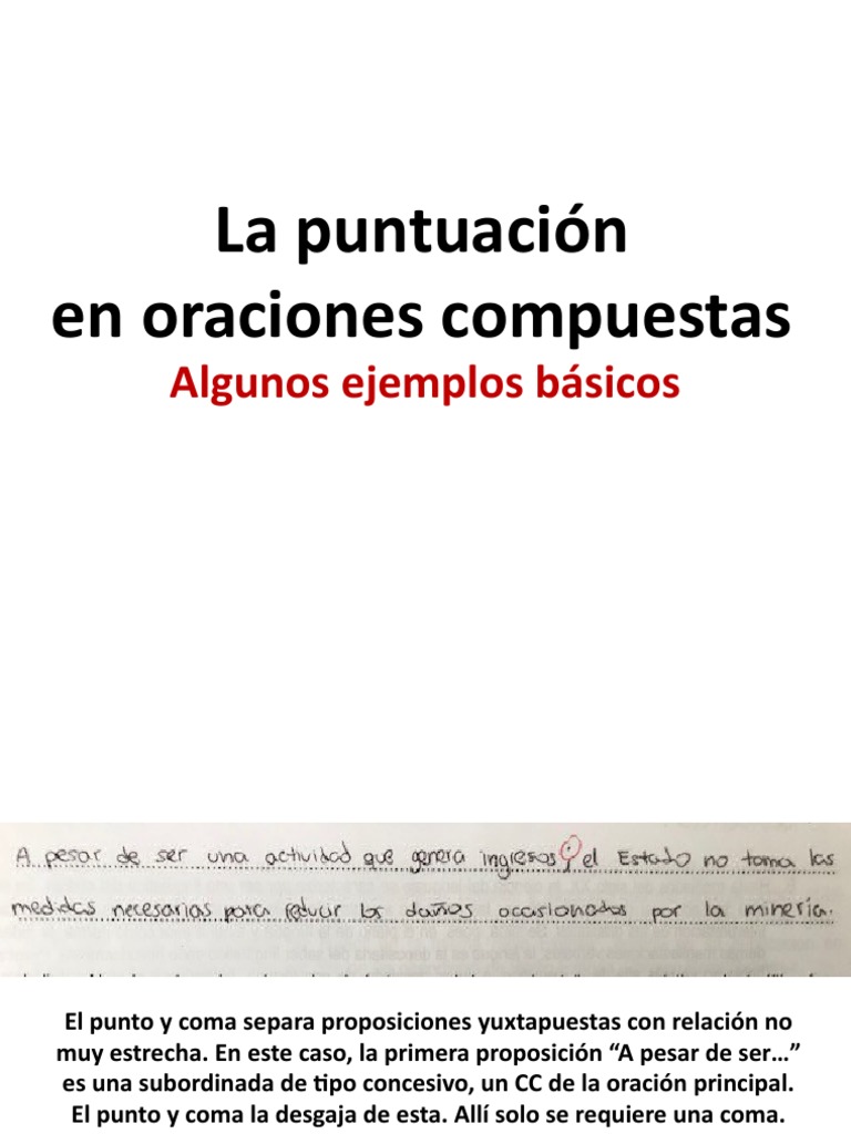 Puntuación en Oraciones Compuestas | PDF | Oración (Lingüística) | Coma