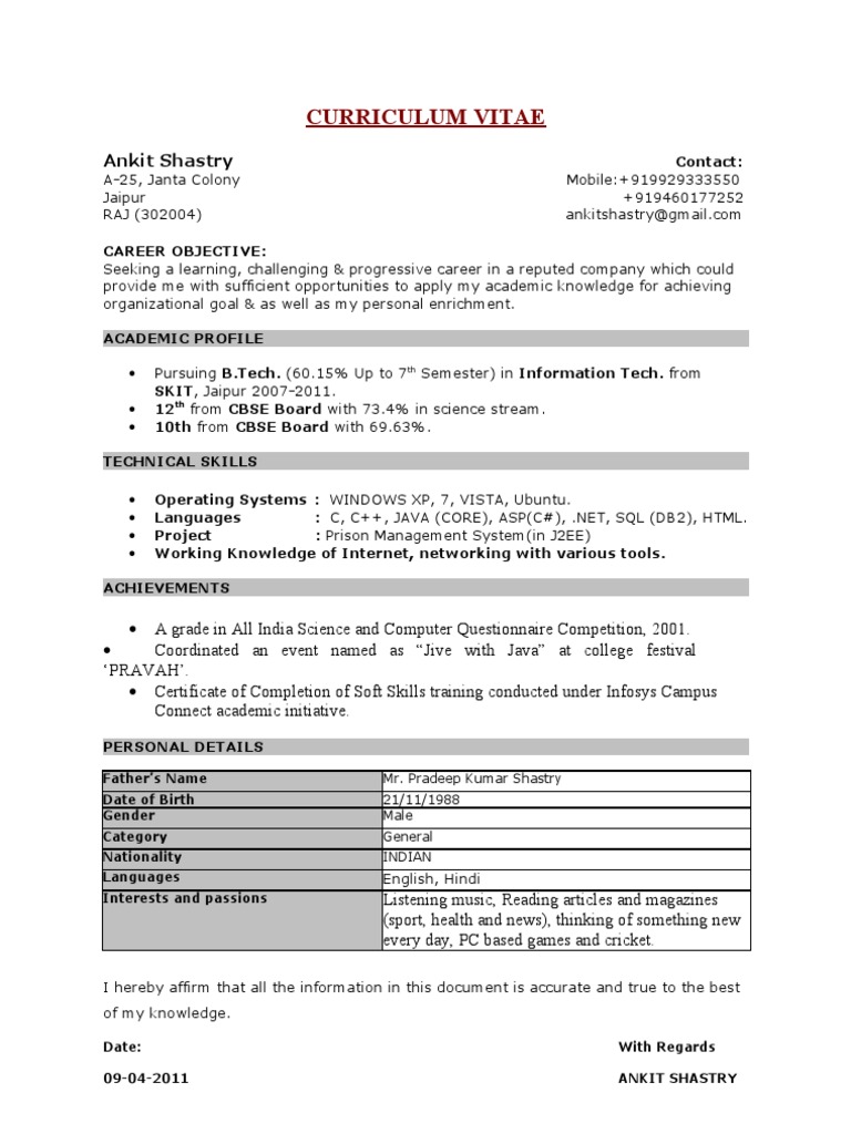 Ankit Resume Pdf