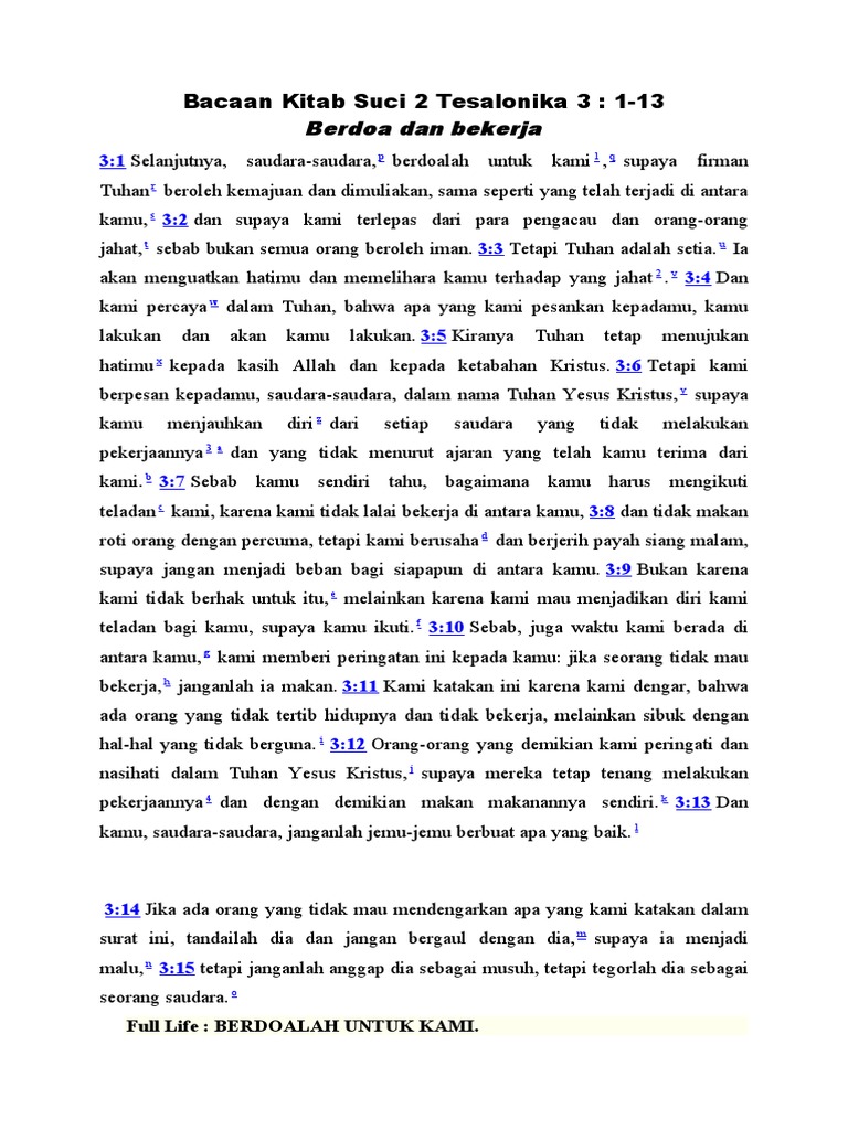 2 Tesalonika 3 | PDF