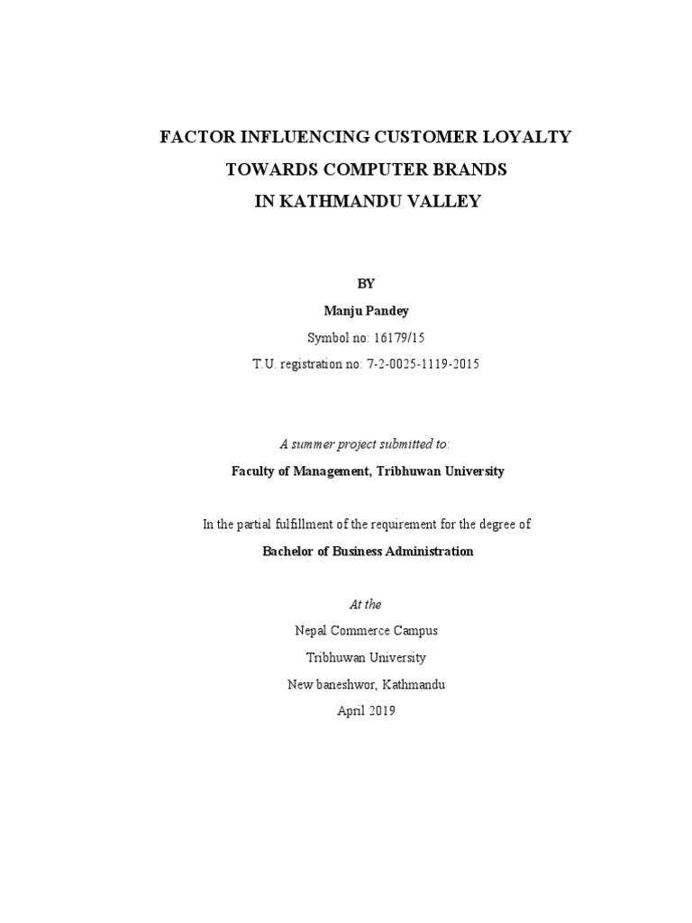 Summer Project Final | PDF | Survey Methodology | Brand