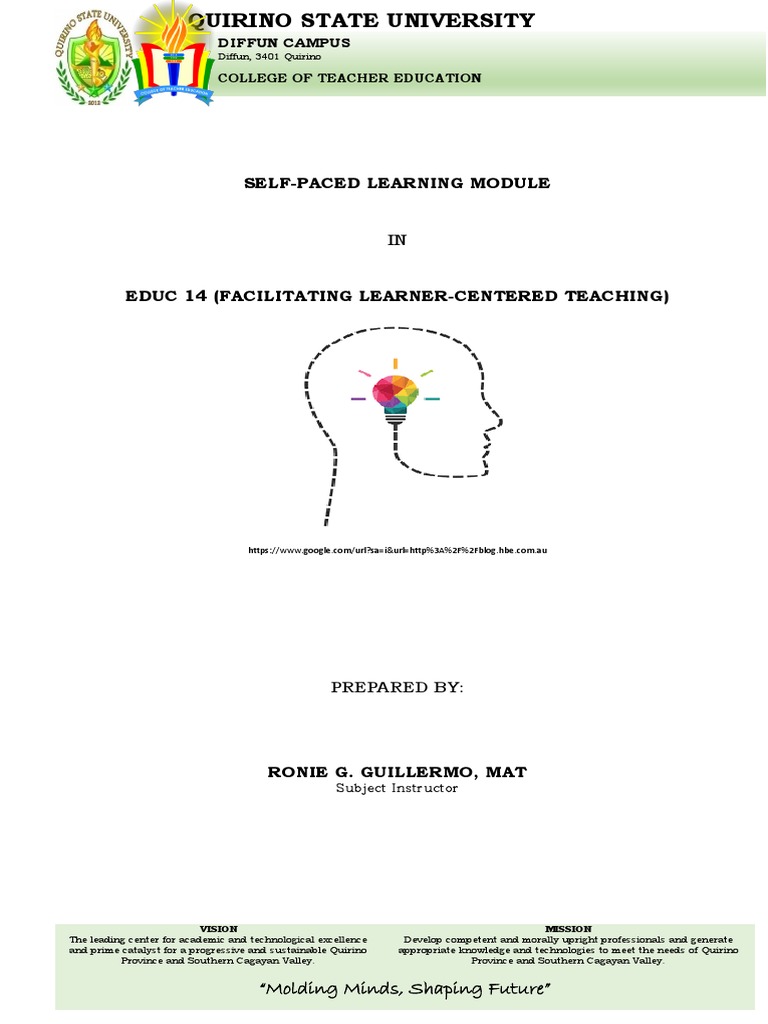 Self-Paced Learning Module: Diffun Campus | PDF | Metacognition | Learning