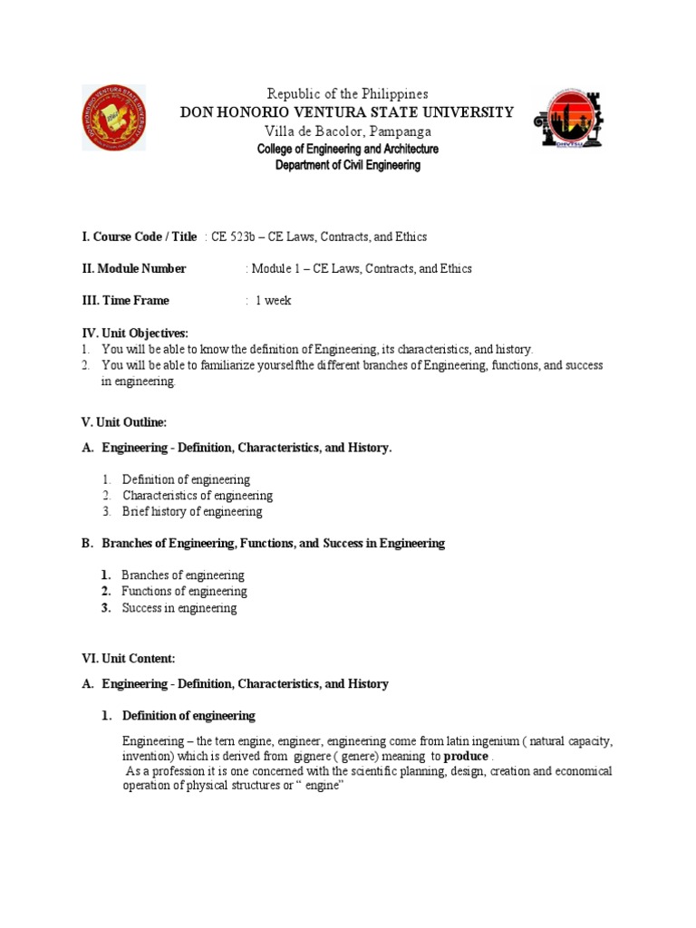 Don Honorio Ventura State University: Republic of The Philippines Villa ...