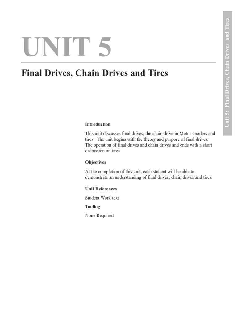 Unit 5: Final Drives, Chain Drives and Tires | PDF | Transmission ...