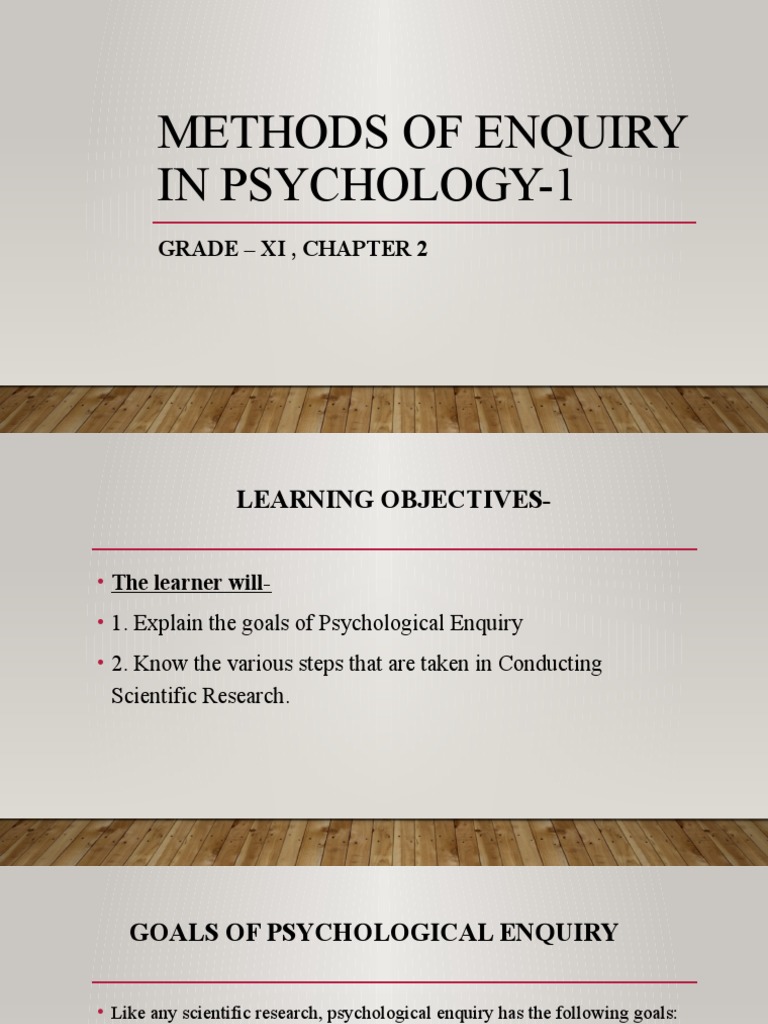 Goals and Methods of Psychological Inquiry | PDF | Scientific Method ...