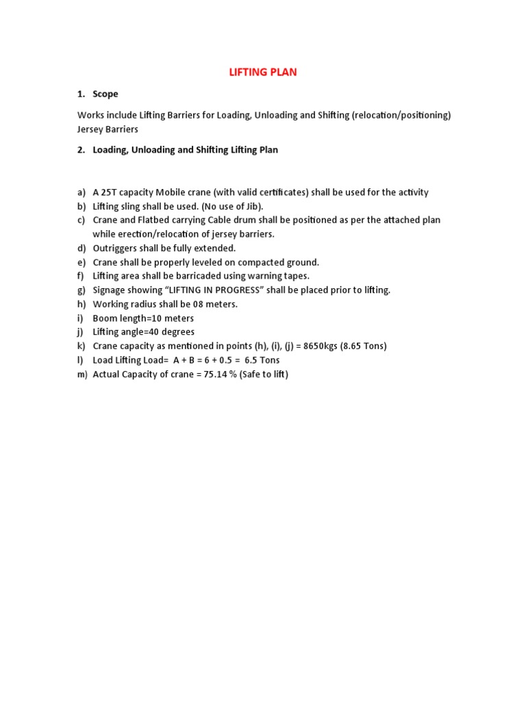 25T Mobile Crane Lifting Plan | PDF | Home & Garden | Science & Mathematics
