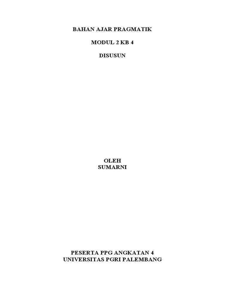 Modul PPG Sumarni | PDF