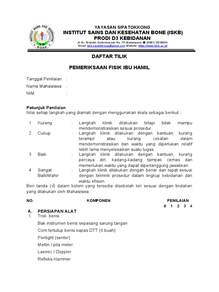 Daftar Tilik Anc | PDF
