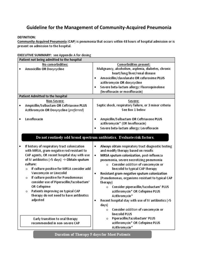 CAP Guidance 2020 Revision Final Updated | PDF | Pneumonia ...