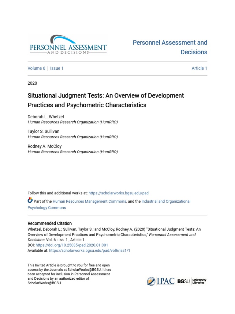 Situational Judgment Tests Pdf – Situational Judgement Test Answers – BANF