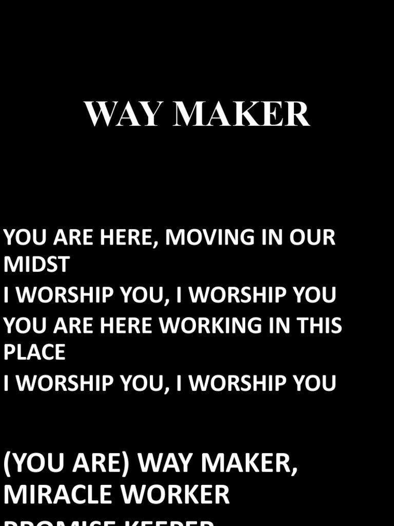 Way Maker | PDF | Wellness | Religion & Spirituality