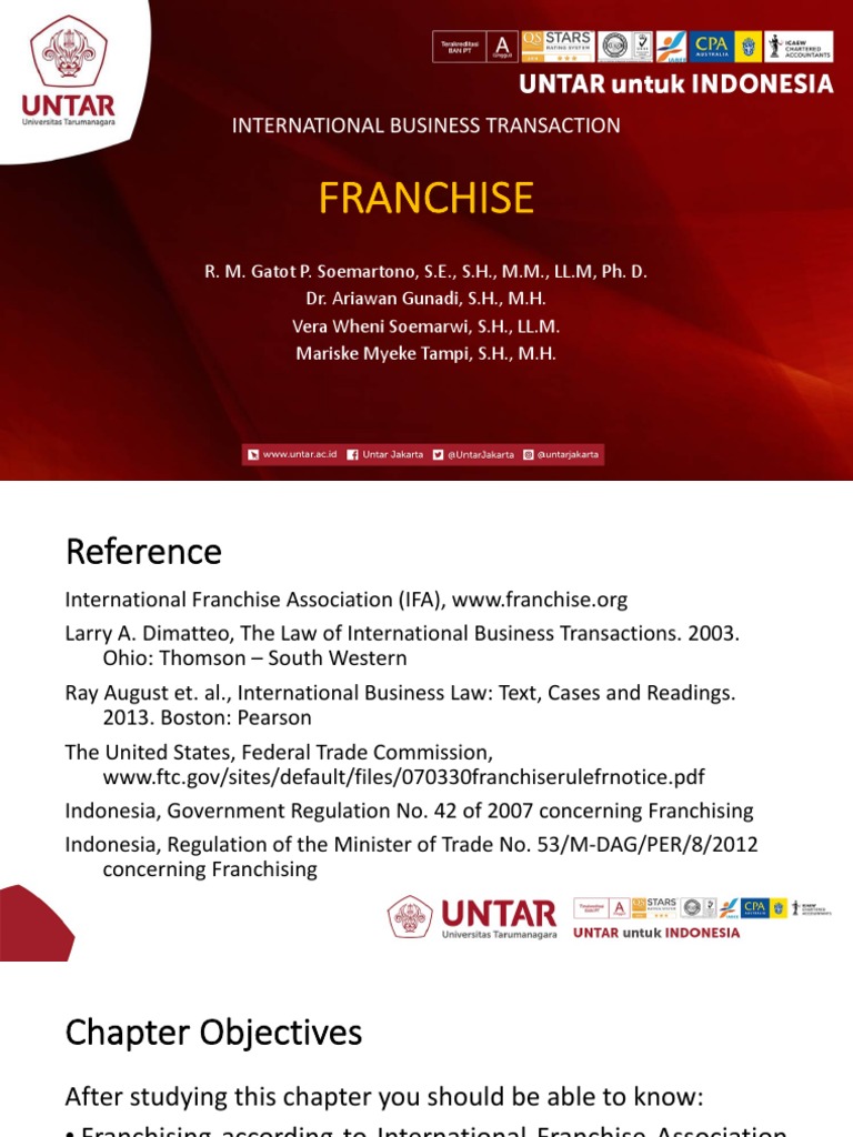 Franchise: International Business Transaction | PDF | Franchising ...