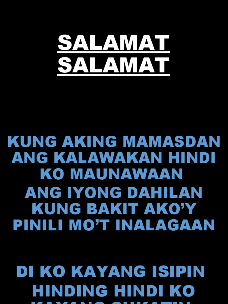 Salamat Salamat | PDF