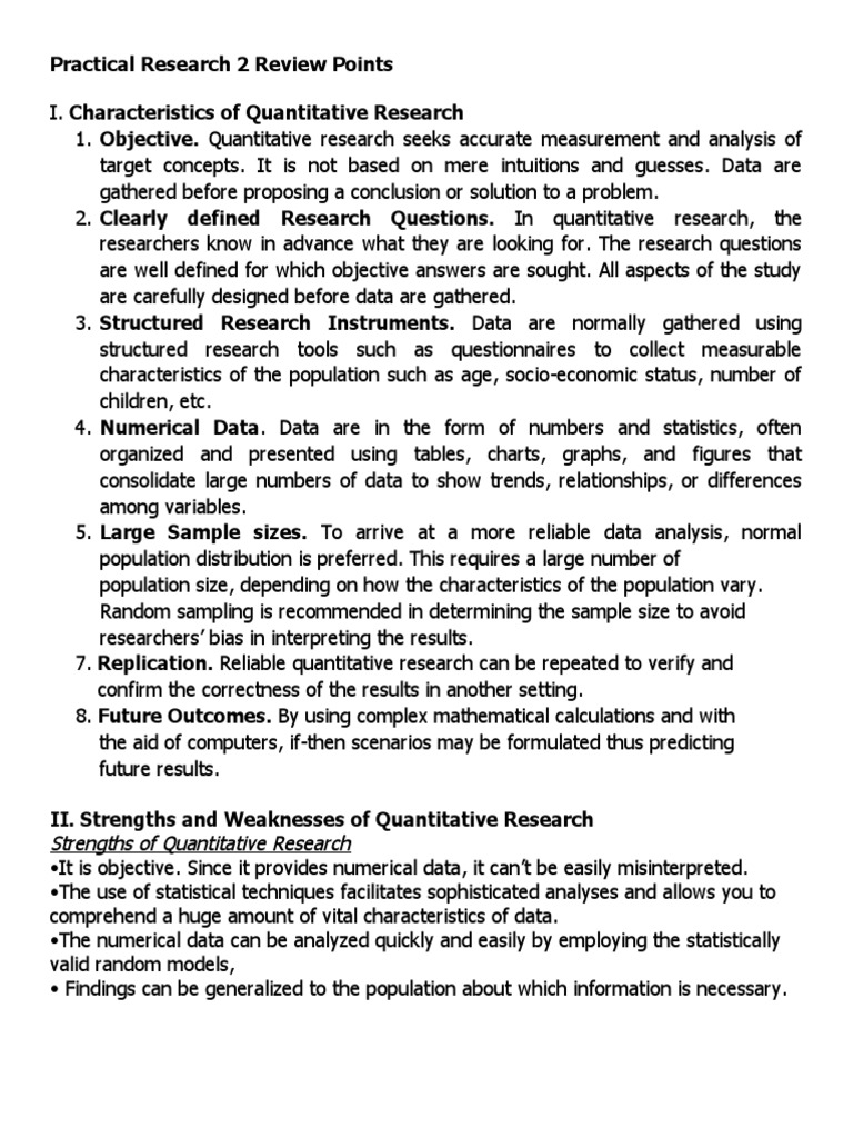 Practical Research 2 Review Points | PDF | Statistics | Quantitative ...