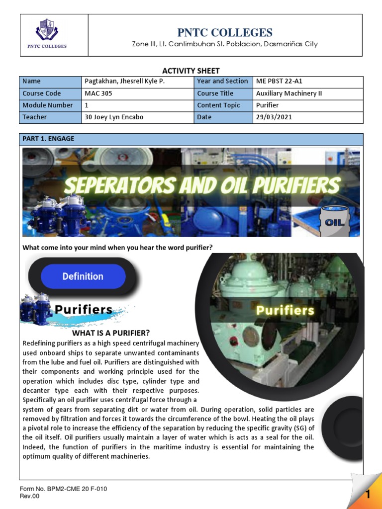 PNTC Colleges: Activity Sheet | PDF | Filtration | Mixture
