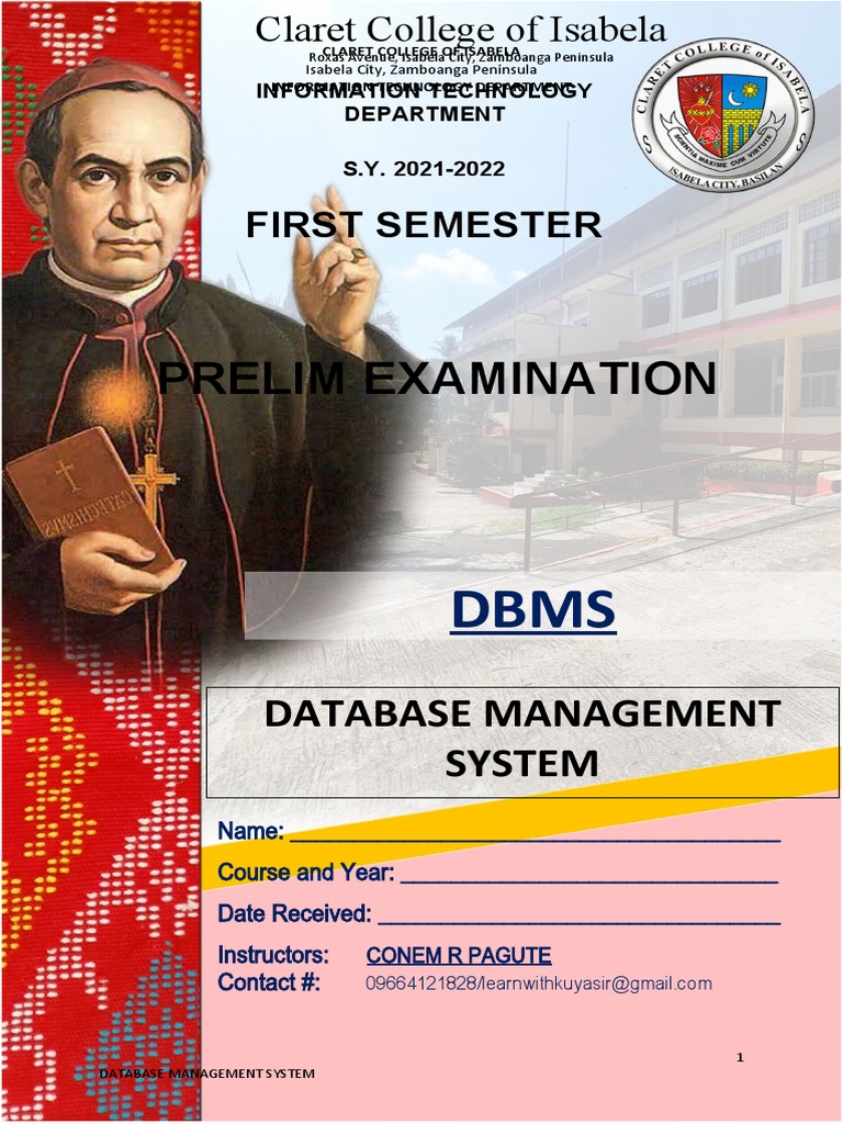 DBMS Prelim Exam | PDF | Databases | Data Model