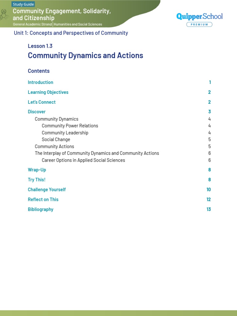 Understanding Community Dynamics and Actions: An Introduction to ...