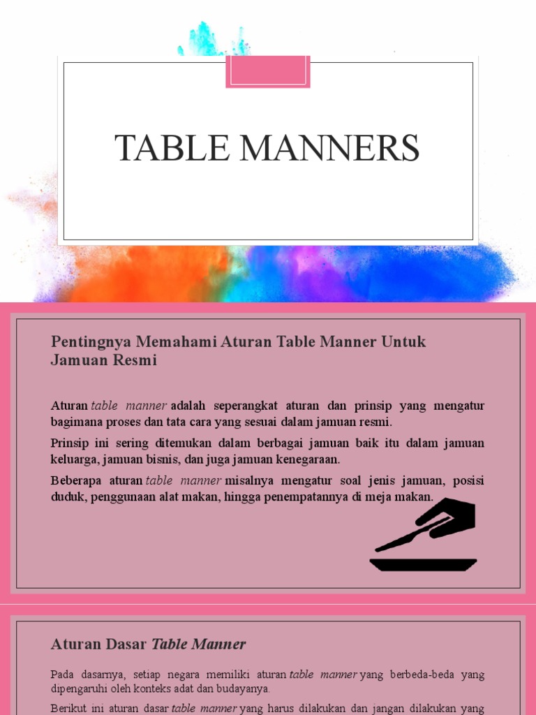 ATURAN DASAR TABLE MANNER | PDF