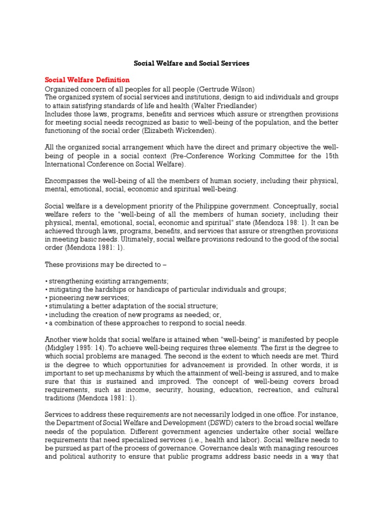 Social Welfare, Policies and Social Services | PDF | Welfare | Social Work