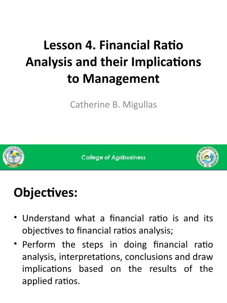 Lesson 4 Financial Ratio Analysis | PDF | Financial Ratio | Revenue