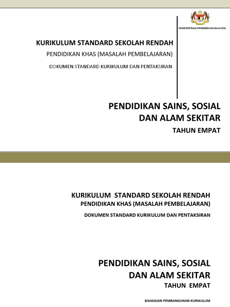 DSKP PSSAS KSSR PKhas Masalah Pembelajaran Tahun 4 | PDF | Karier ...