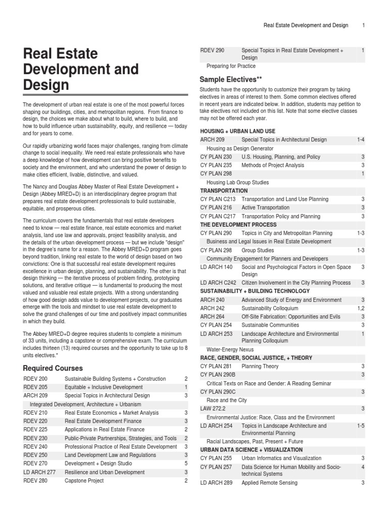 Real Estate Development Design | PDF | Job Hunting | Internship