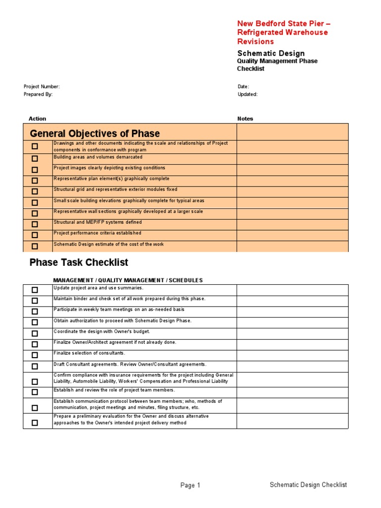 General Objectives of Phase: Schematic Design | PDF | Design ...