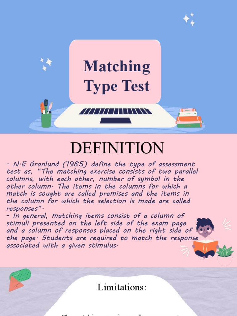 Matching Type Test (Final) | PDF | Multiple Choice | Cognition